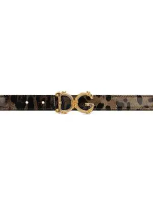 Dolce & Gabbana Dg Buckle Leopard-print Belt