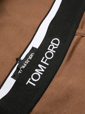 TOM FORD Logo-waistband Stretch-cotton Boxers - Brown
