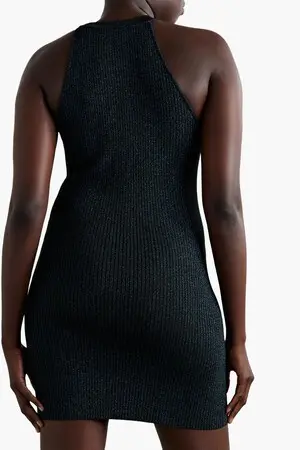 CHRISTOPHER KANE Metallic Ribbed-knit Mini Dress