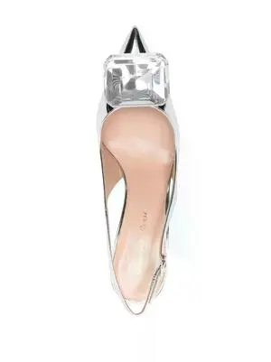 GIANVITO ROSSI Jaipur 90mm Slingback Pumps - Silver