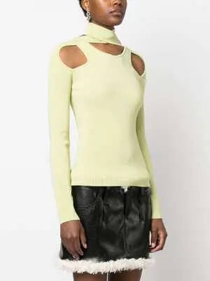 Coperni Cut-out Ribbed Sweater - Green