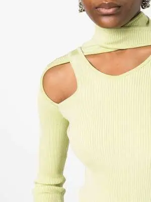 Coperni Cut-out Ribbed Sweater - Green