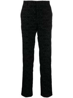 Moschino Flocked Logo Straight-leg Trousers
