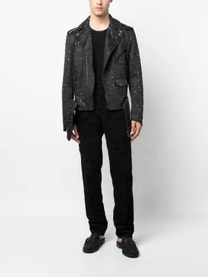 Moschino Flocked Logo Straight-leg Trousers