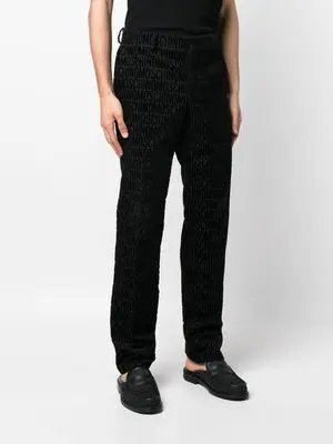Moschino Flocked Logo Straight-leg Trousers