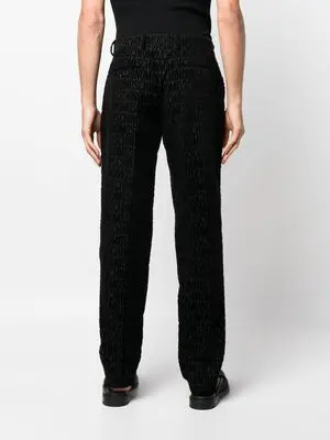 Moschino Flocked Logo Straight-leg Trousers