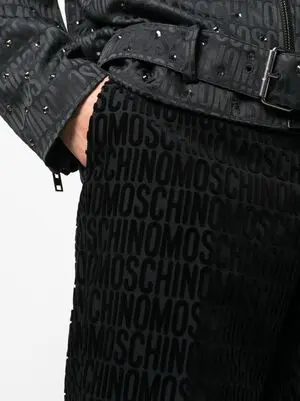 Moschino Flocked Logo Straight-leg Trousers