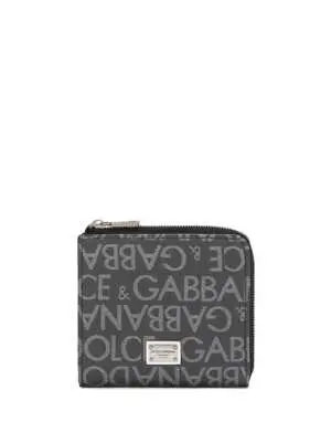Dolce & Gabbana Logo-plaque Jacquard Wallet - Black