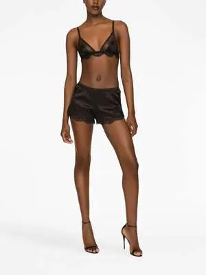 Dolce & Gabbana Lace-detailing Satin-finish Briefs