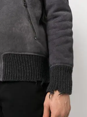 GIORGIO BRATO Hooded Zip-up Leather Jacket