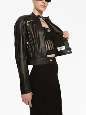Dolce & Gabbana Long-sleeve Leather Biker Jacket