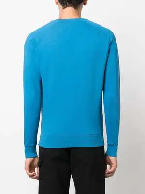 Maison Kitsuné Logo-print Cotton Sweatshirt - Blue