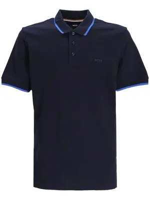 BOSS Logo-emed Cotton Polo Shirt