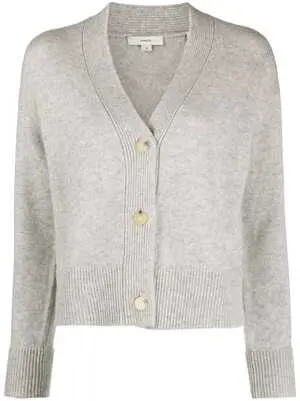 Vince Wool-cashmere Blend Cardigan - Grey