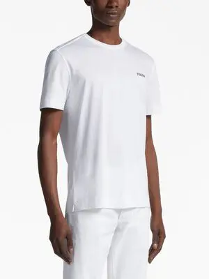 Zegna Logo-embroidered Cotton T-shirt - White