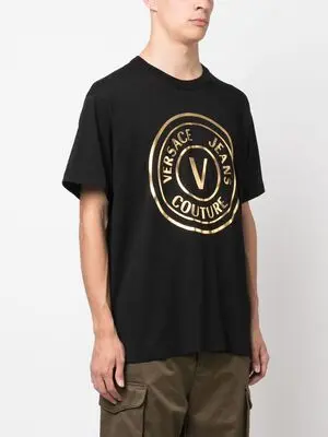 Versace Logo-print Cotton T-shirt - Black