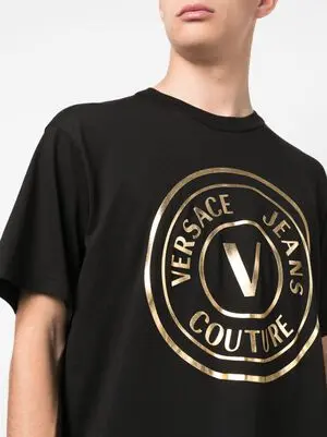 Versace Logo-print Cotton T-shirt - Black