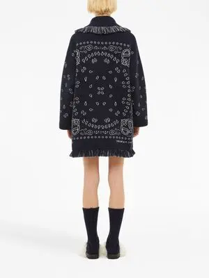 Alanui Bandana Jacquard Cashmere Cardigan - Blue