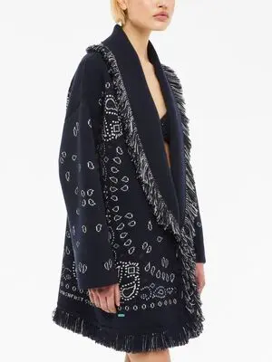 Alanui Bandana Jacquard Cashmere Cardigan - Blue