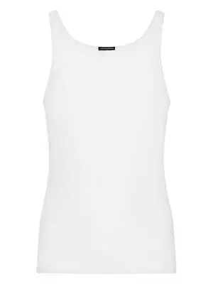 Dolce & Gabbana Logo-patch Cotton Tank Top - White