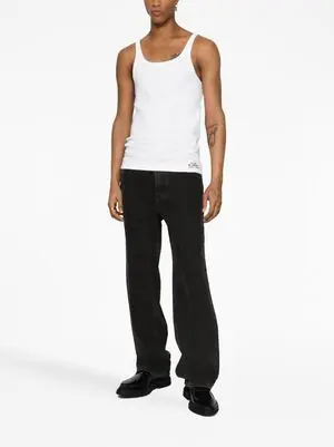 Dolce & Gabbana Logo-patch Cotton Tank Top - White