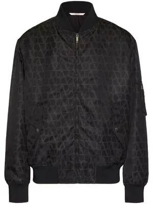 Valentino Garavani Nylon Bomber Jacket With Toile Iconographe Print