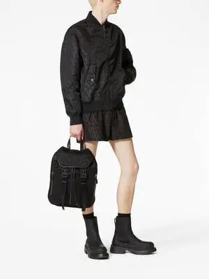 Valentino Garavani Nylon Bomber Jacket With Toile Iconographe Print