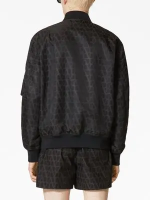 Valentino Garavani Nylon Bomber Jacket With Toile Iconographe Print