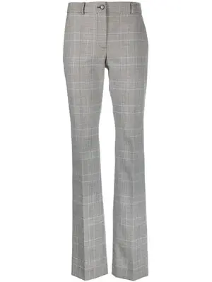 Moschino Checked Straight-leg Trousers - Black