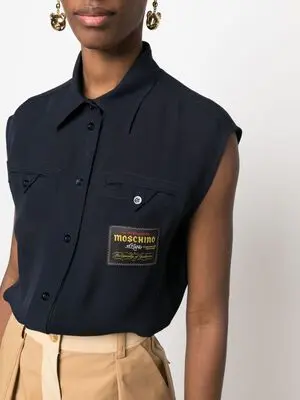 Moschino Sleeveless Silk Shirt