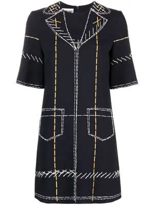Moschino Contrast-stitch Graphic Shift Dress