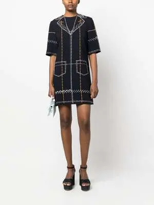 Moschino Contrast-stitch Graphic Shift Dress