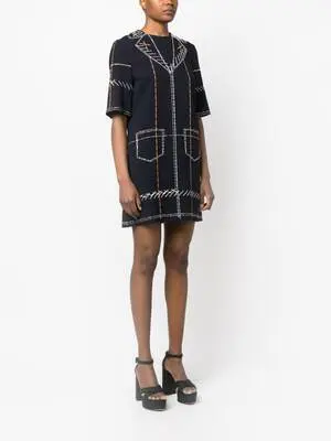 Moschino Contrast-stitch Graphic Shift Dress