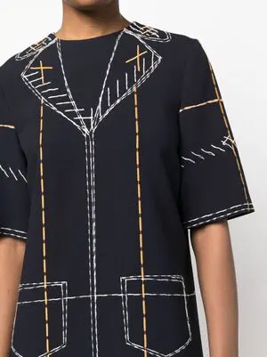 Moschino Contrast-stitch Graphic Shift Dress