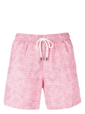 Fedeli Floral Print Swim Shorts - Pink