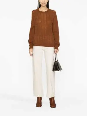 Etro Logo-embroidered Cable-knit Jumper - Brown