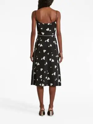 Marni Heart Print Silk Slip Dress