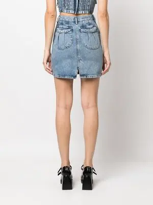 Moschino Fringe-detail Denim Skirt