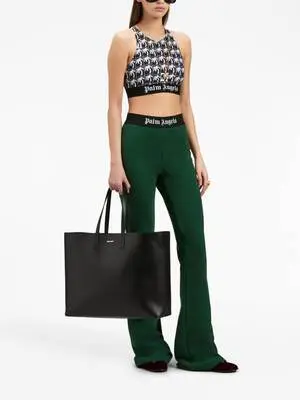 Palm Angels Logo-tape Flared Trousers - Green