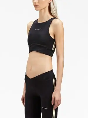 Palm Angels Logo-print Crop Top - Black