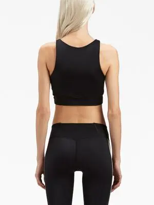 Palm Angels Logo-print Crop Top - Black