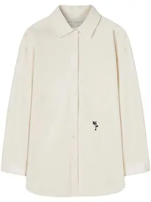 Palm Angels Palms-embroidered Poplin Shirt
