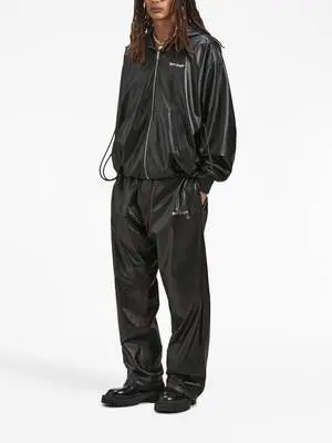 Palm Angels Logo-print Leather Track Pants - Black