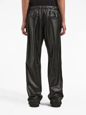 Palm Angels Logo-print Leather Track Pants - Black