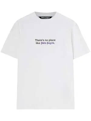 Palm Angels No Place Slogan-print Cotton T-shirt - White