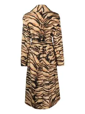 Roberto Cavalli Animal Print Belted Coat