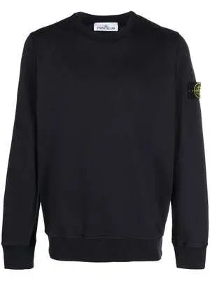 Stone Island Compass-patch Crew-neck Sweatshirt - Blue