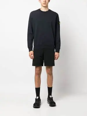 Stone Island Compass-patch Crew-neck Sweatshirt - Blue