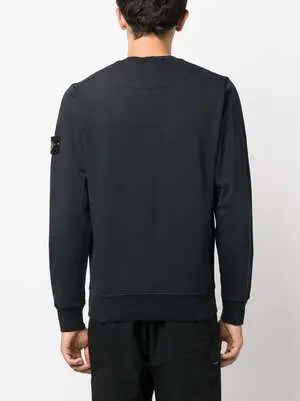 Stone Island Compass-patch Crew-neck Sweatshirt - Blue