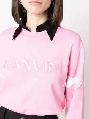 LANVIN Embroidered Logo Crew-neck Sweatshirt